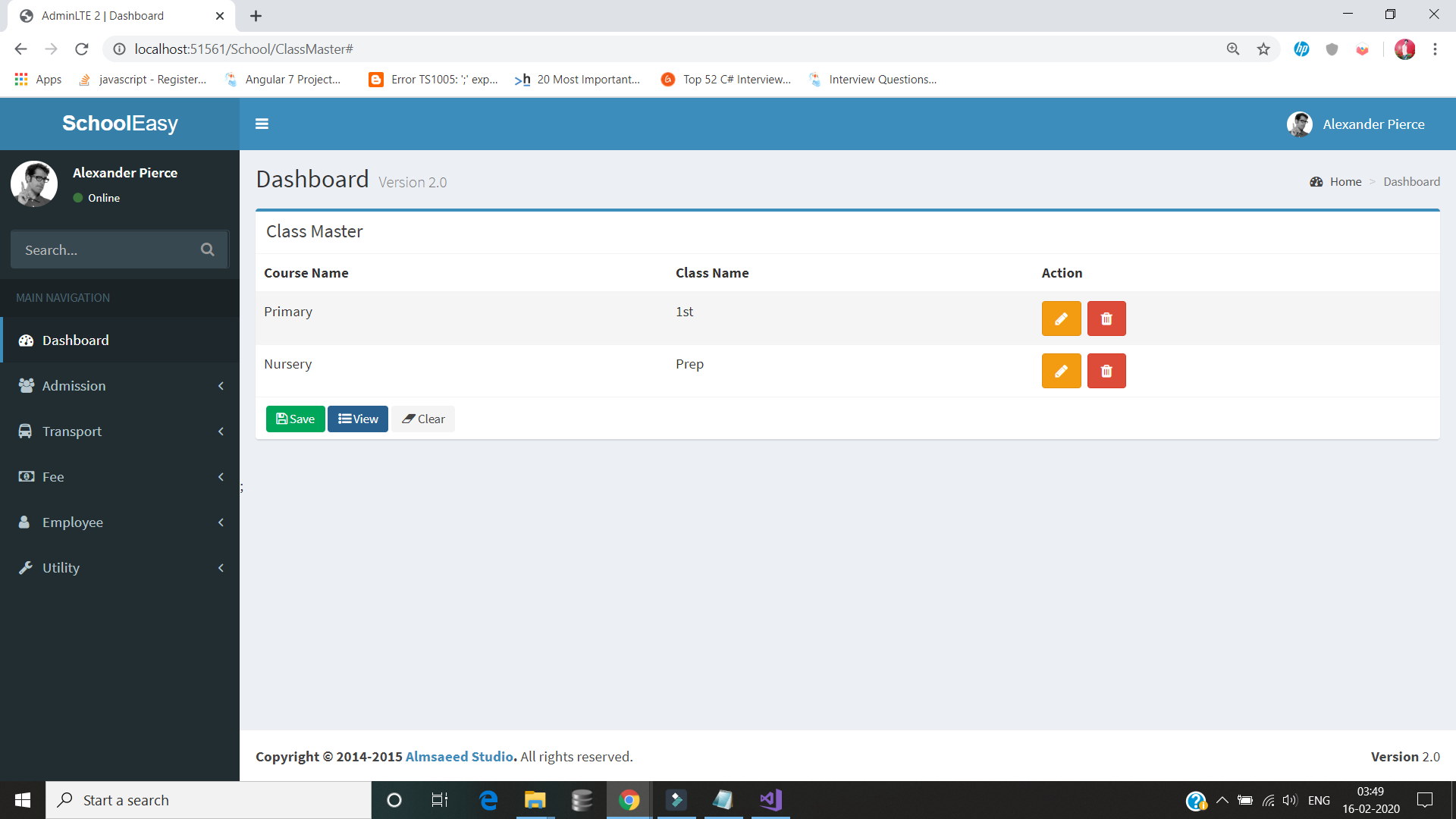 Crud Operation Using Ajax Call In Asp Mvc Codehunger