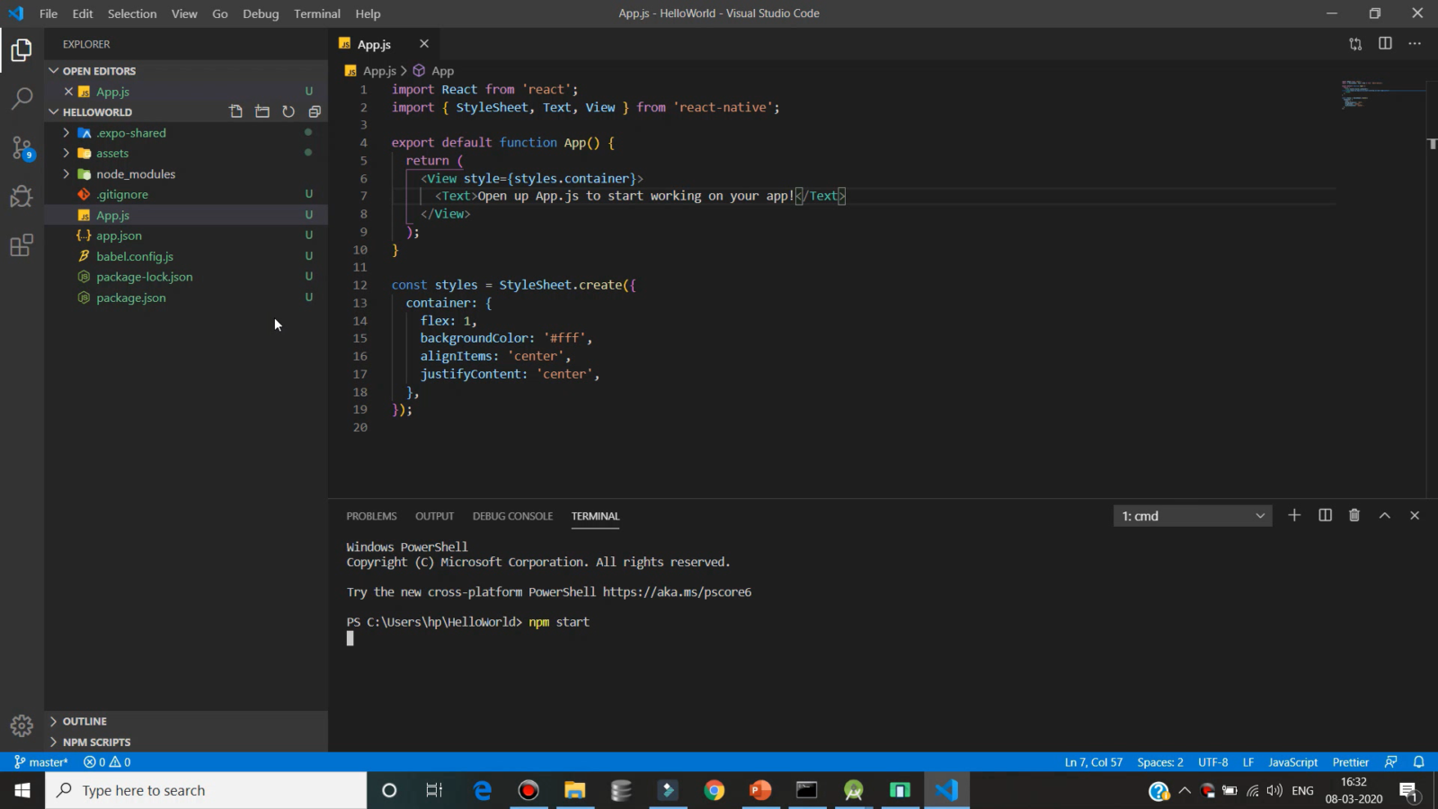 Codehunger Blog React Native First App React Native First App Codehunger Blog