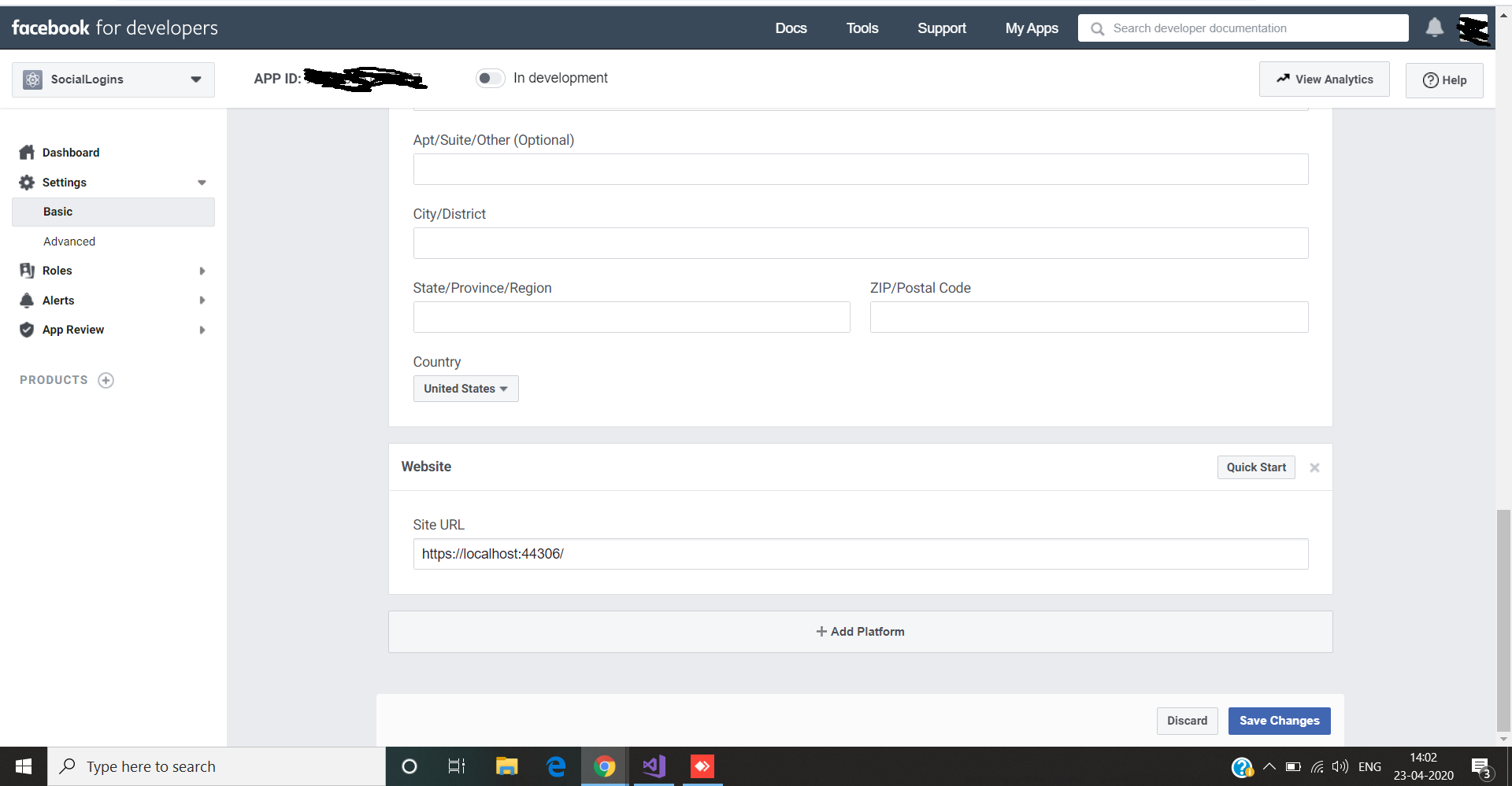 Authentication Using Facebook In Asp Core 2 0